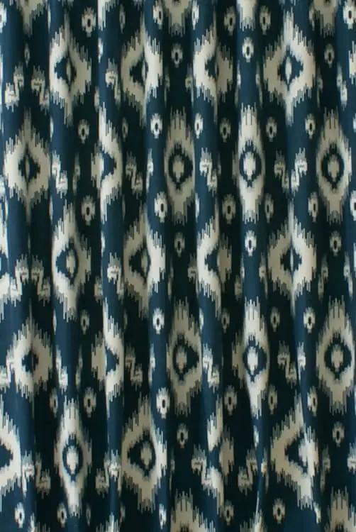 Shop Ikat, Indigo Curtain Fabric UK