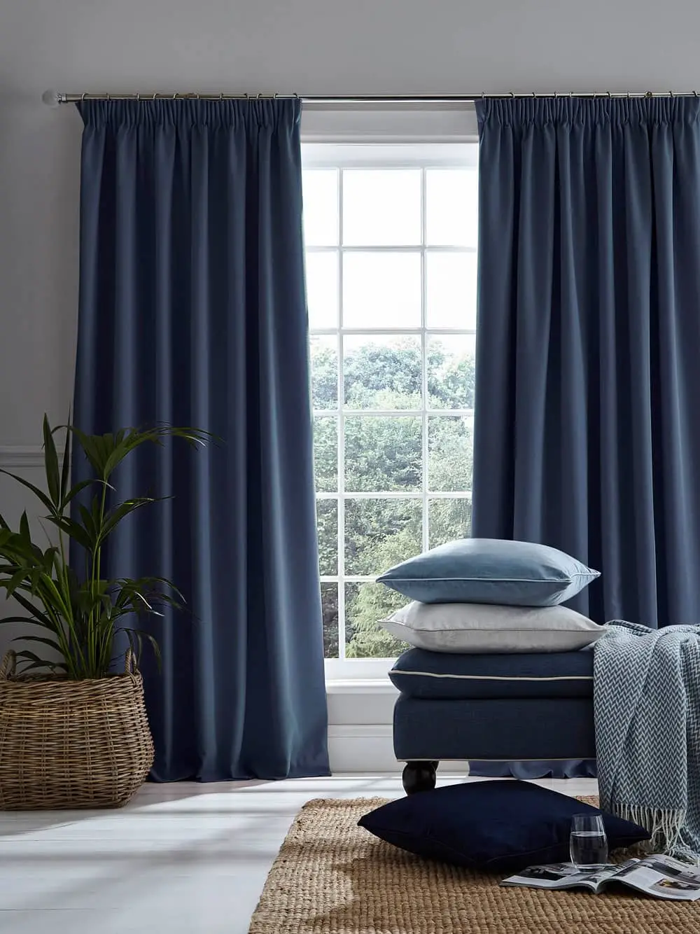 Shop Stephanie Pencil, Midnight Ready Made Curtains UK